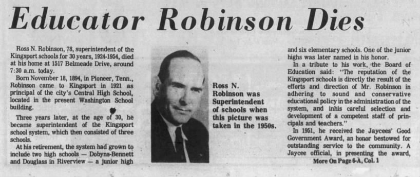 Ross N. Robinson – Kingsport Spirit